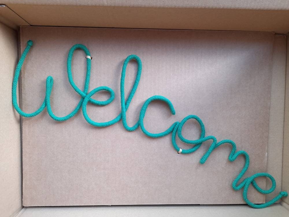 Welcome Cotton Knitted Wire Word / Home Gift / Word Sign / - Etsy