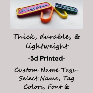 Custom Name Keychain Personalized Name Tags Carabiner Kid's Custom Name ...