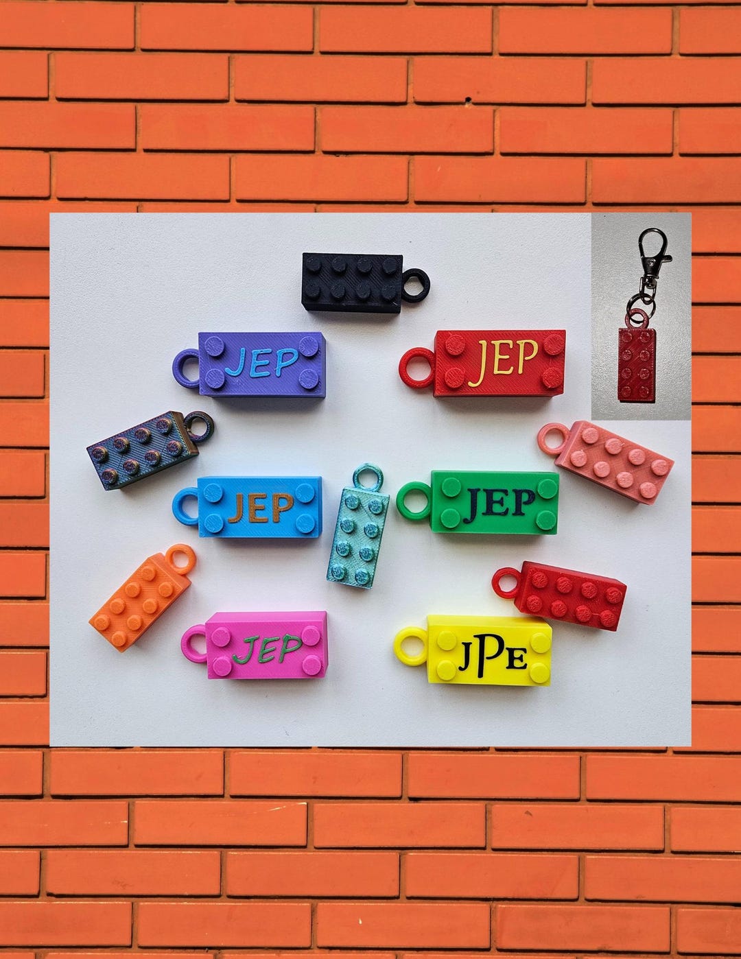 Personalized Brick Keychain, 2x4 Block Keychain, Brick Keyring, 3d ...