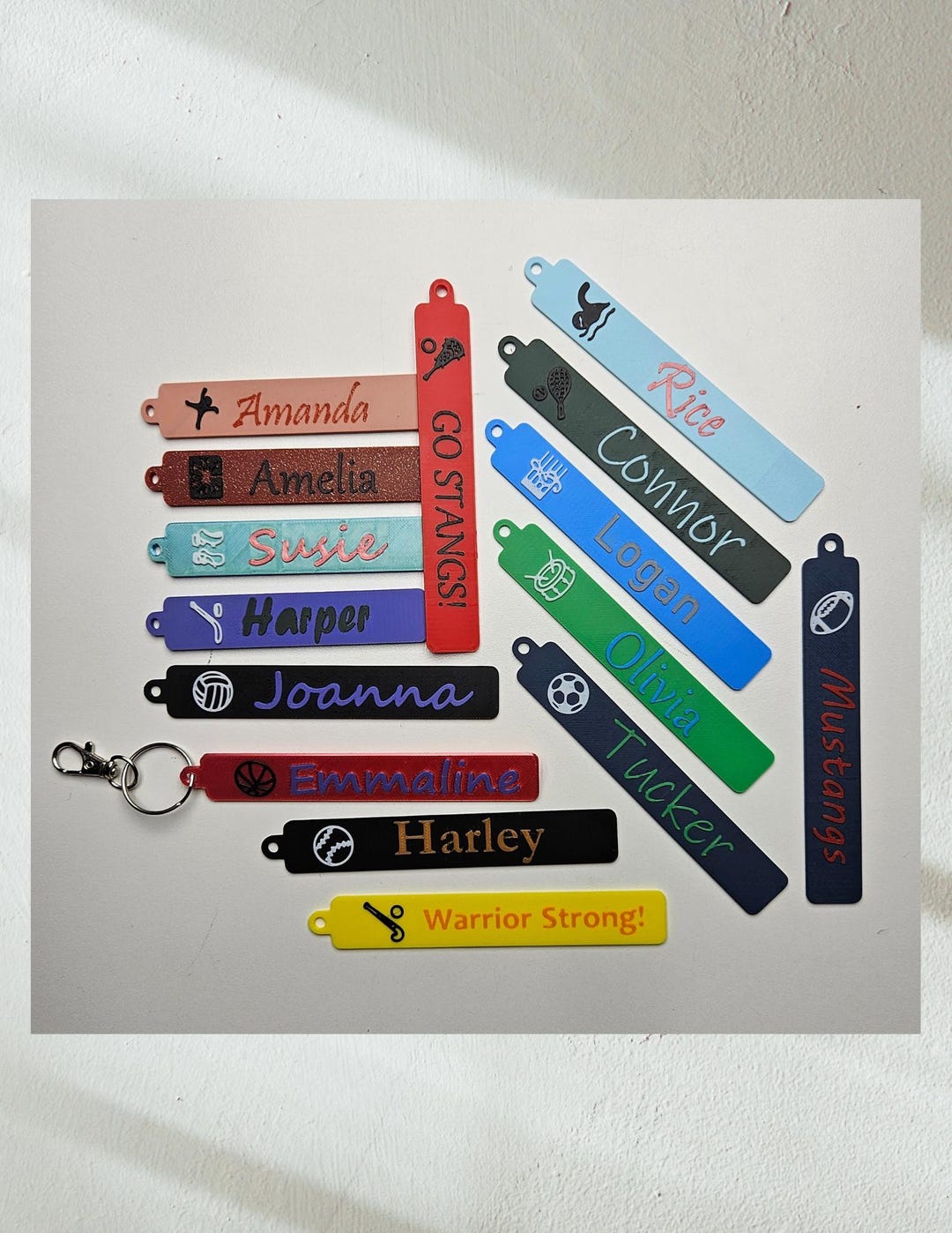 Custom Sports Name Keychain Personalized Name Keychain Custom Name Tag ...