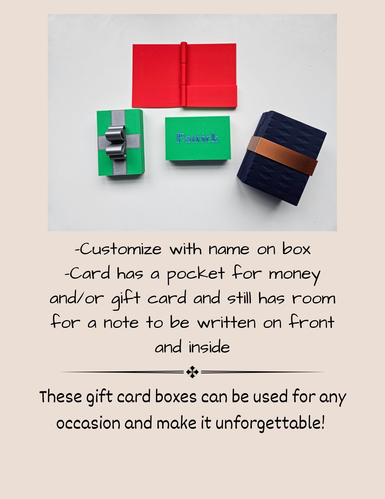 Personalized Gift Box Gift Card Holder Money Holder Gift Card Box Gift ...