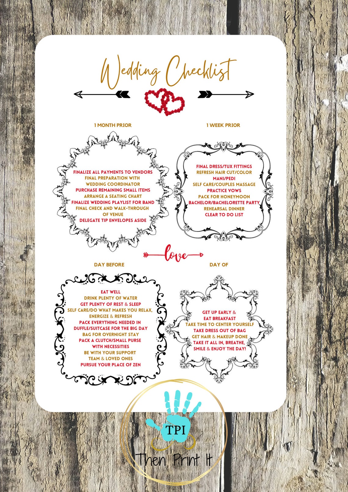 12 Month Countdown Wedding Checklist, Wedding To-do List, Monthly ...