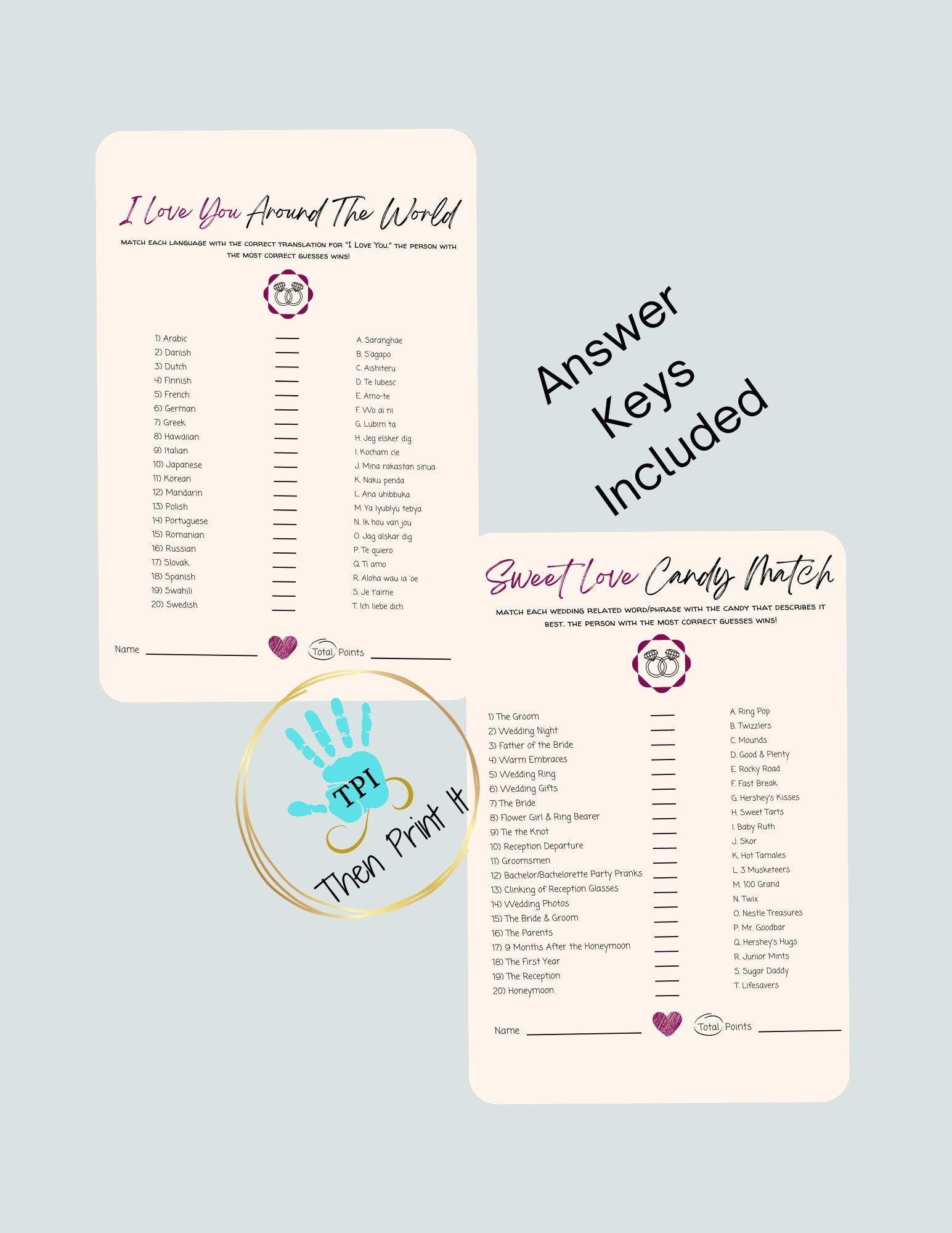 Bridal Shower Game Bundle Bachelorette Games Wedding Shower - Etsy