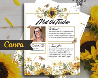 Meet the Teacher Sunflower - Etsy