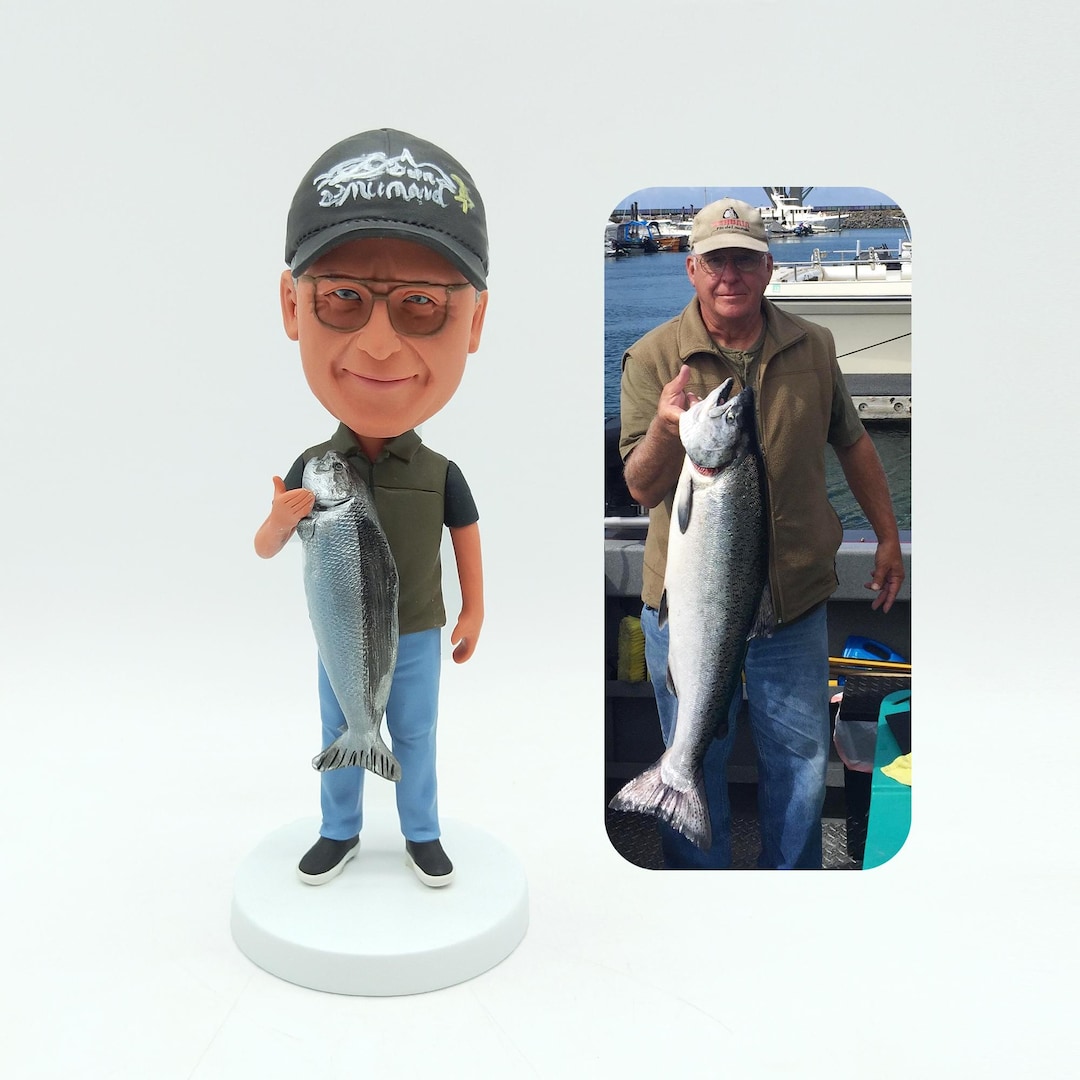 Custom Fishing Bobblehead Doll, Fishing Enthusiast Souvenir Gift ...