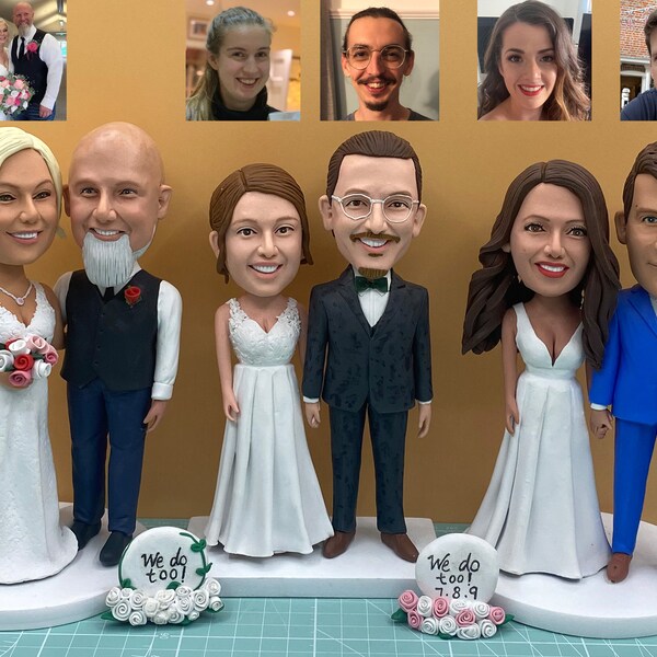 Wedding Bobblehead Cake Toppers - Etsy