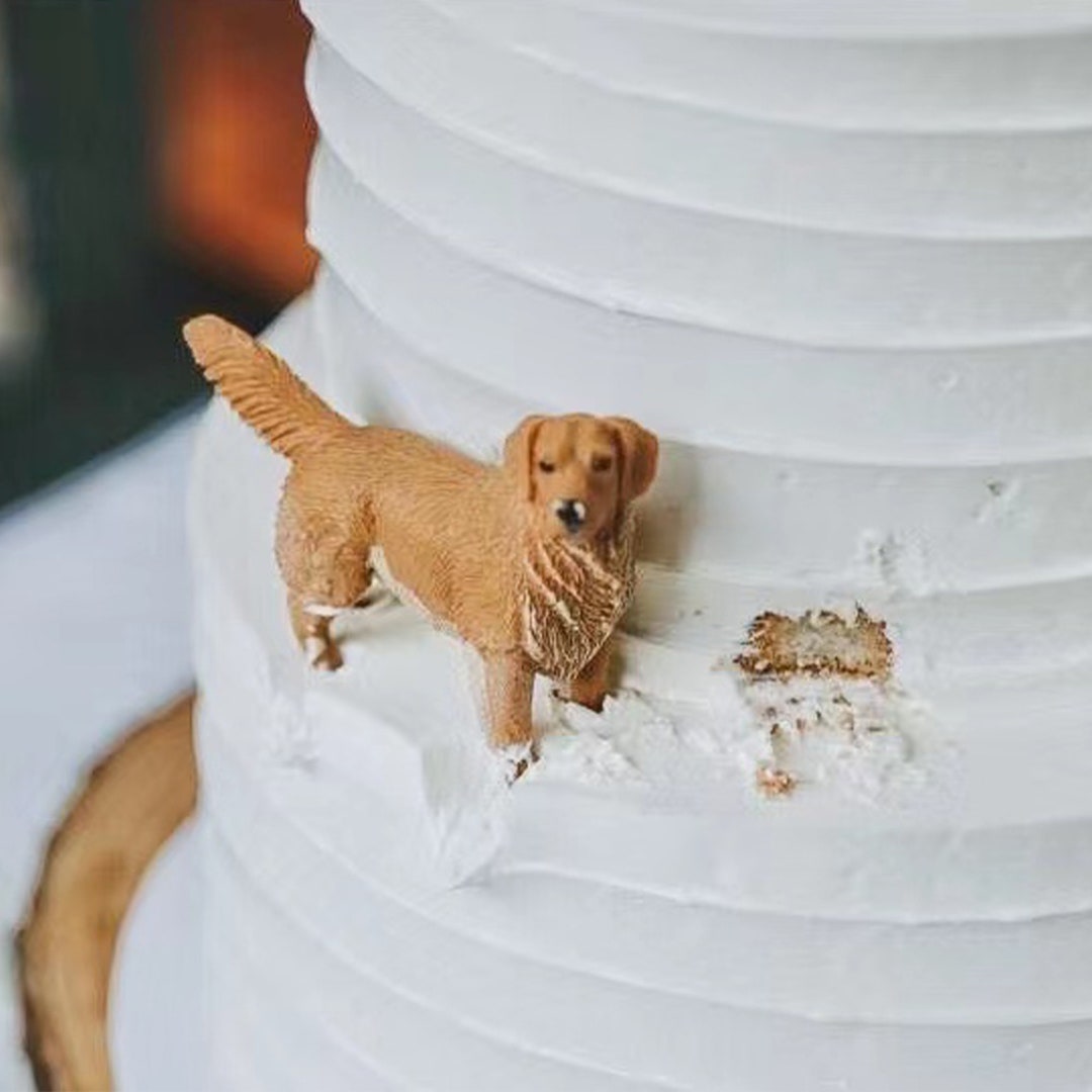 Custom Dog Wedding Cake Topper, Handmade Polymer Clay Pet Figurine ...