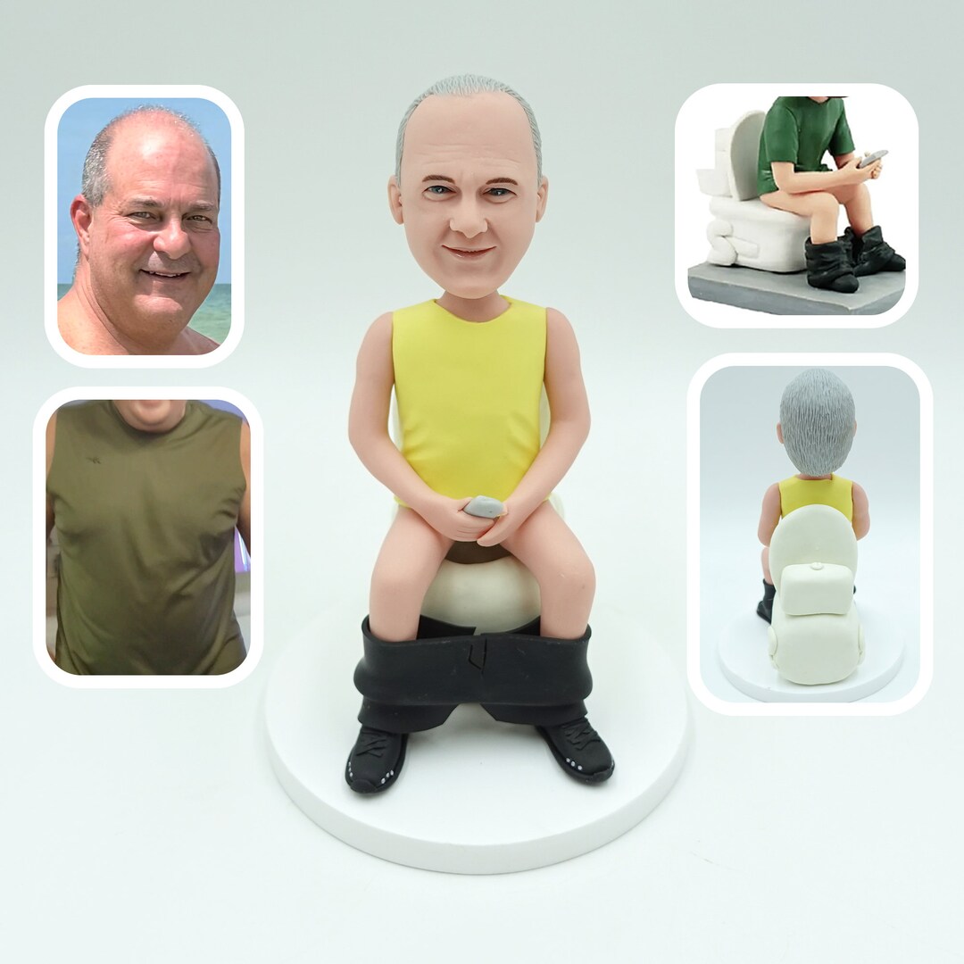 Custom Bobbleheads. Customized Men's Toilet Seat Bobbleheads, Funny ...