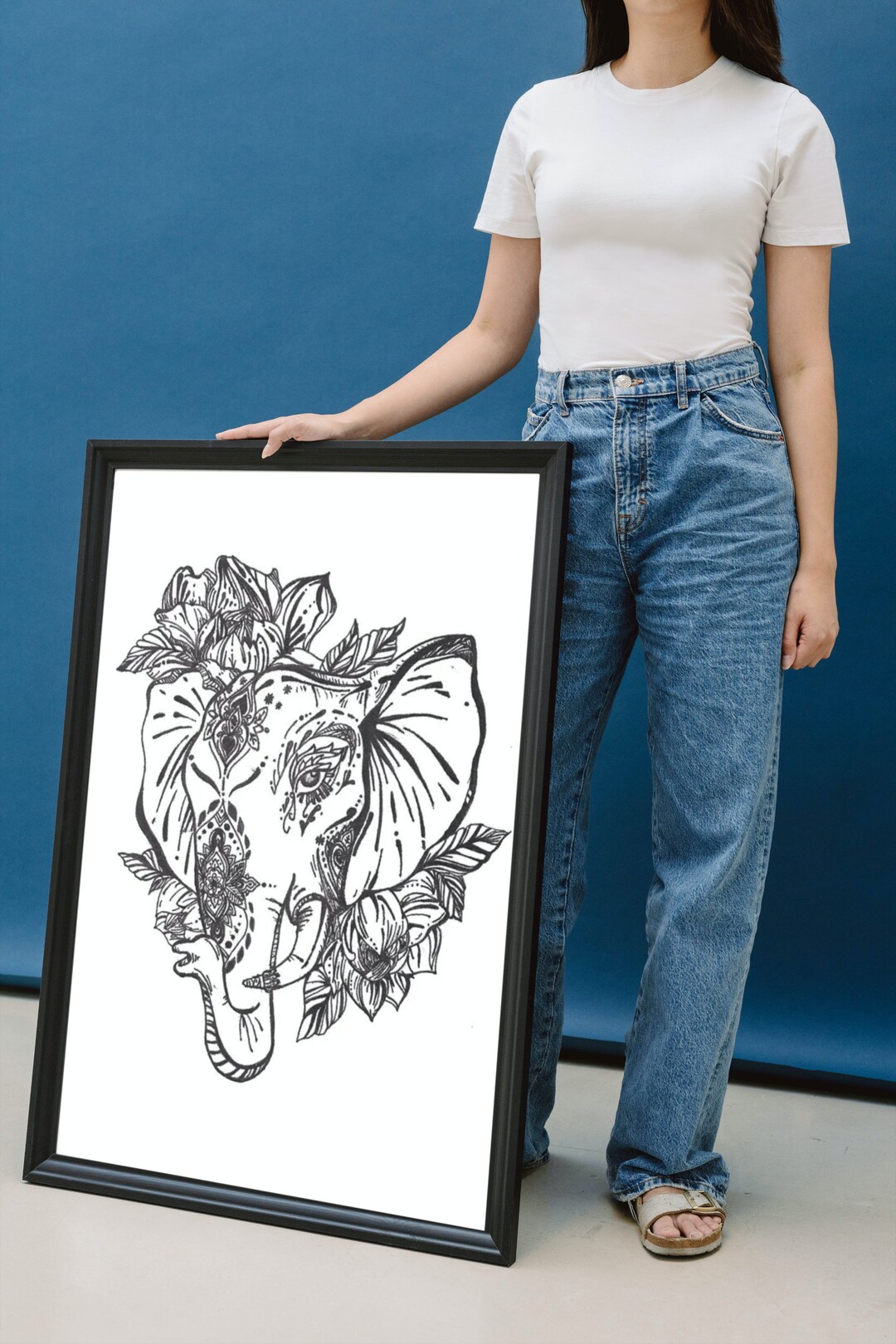 Elephant Print | Tattoo Style Printable | Elephant Digital Download ...