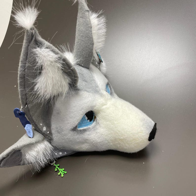 Four Eared Arctic Fox Therian Mask Etsy