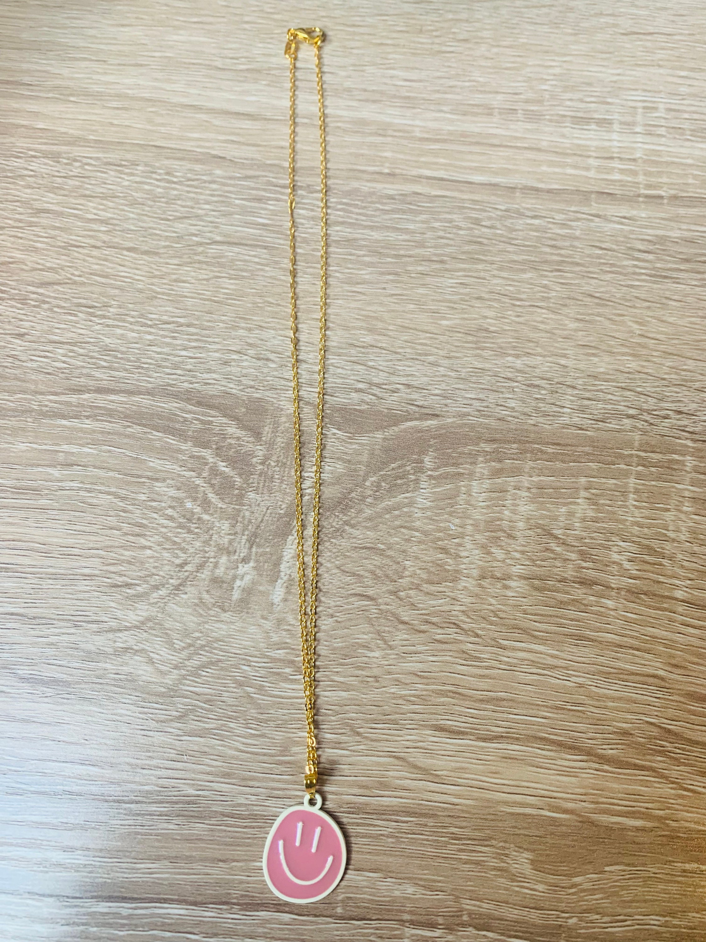 Smiley Face Gold Necklace - Etsy