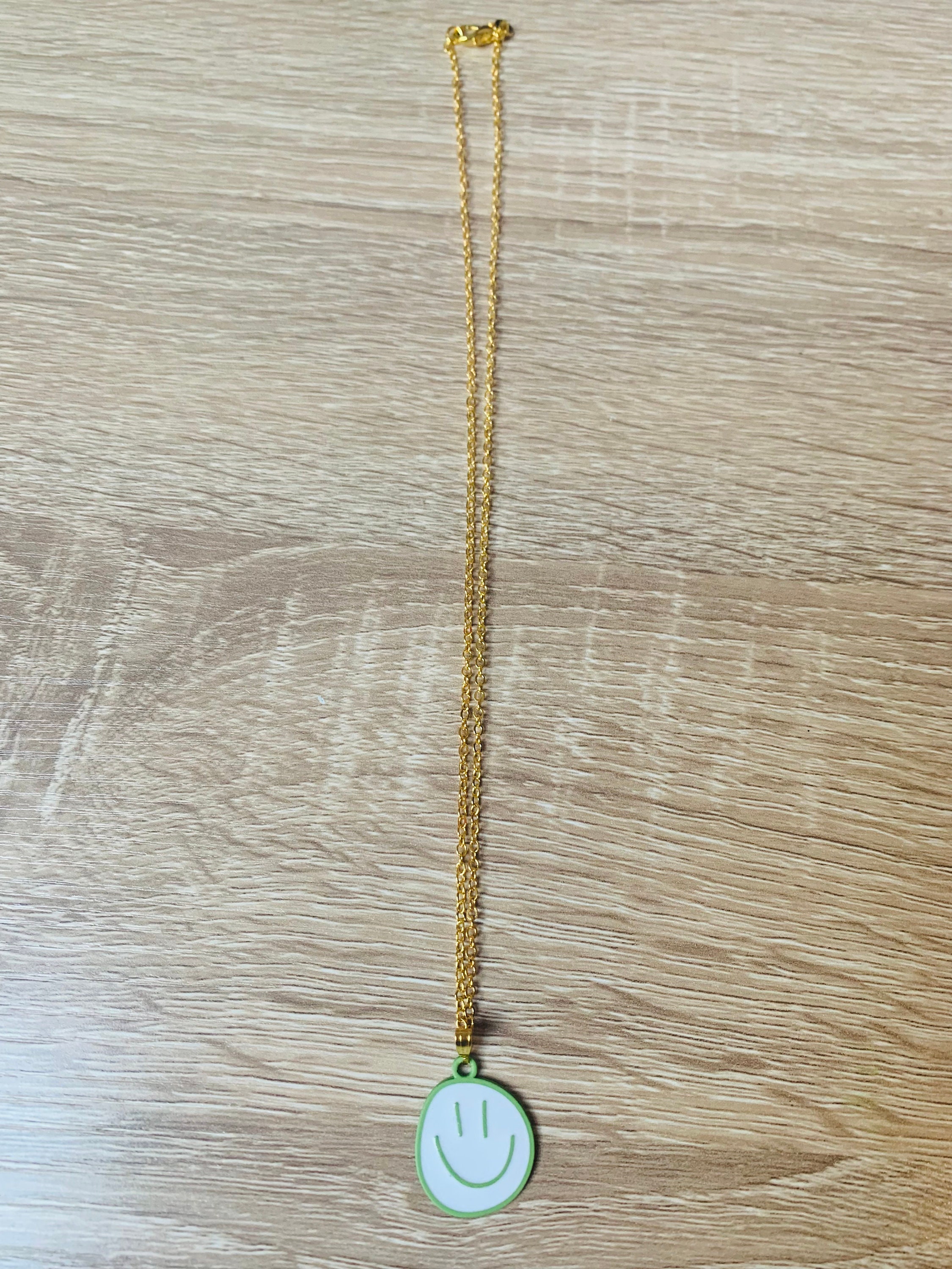 Smiley Face Gold Necklace - Etsy