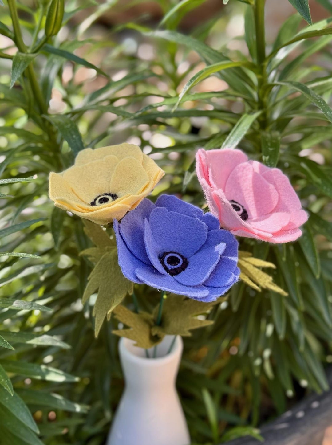 Anemone Felt Flower, Build a Forever Flower Bouquet, Gift for Mom ...
