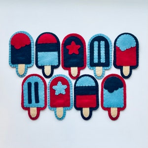 Patriotic Popsicles Felt Banner, Summer Decor, Fourth of July Garland ...