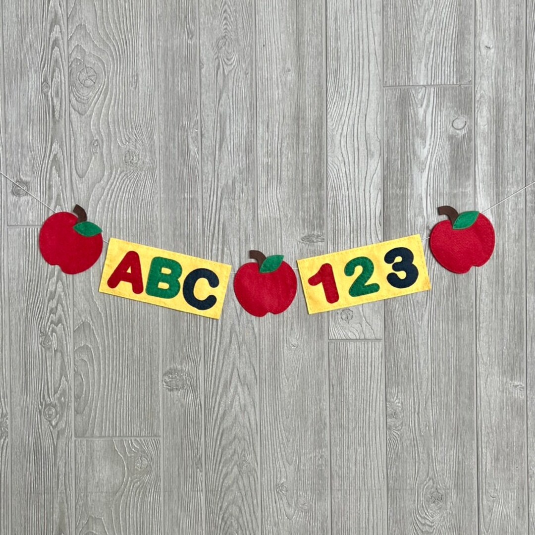 Abc's & 123's Felt Banner, Classroom Garland for Preschool or Teacher ...
