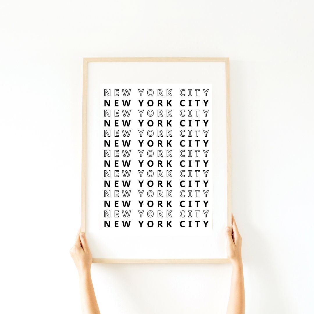 New York City Preppy Poster Digital Print | NYC Wall Art, NYC Print ...