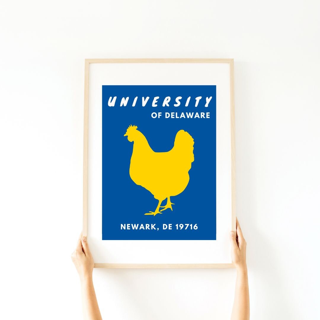 University of Delaware Blue Hens Preppy Poster Digital Print | Bright ...