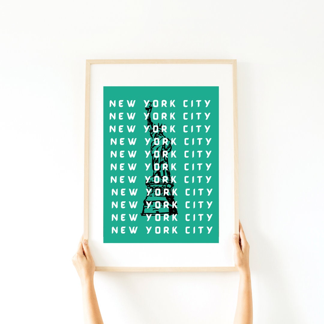 New York City Preppy Poster Digital Print | NYC Wall Art, NYC Print ...
