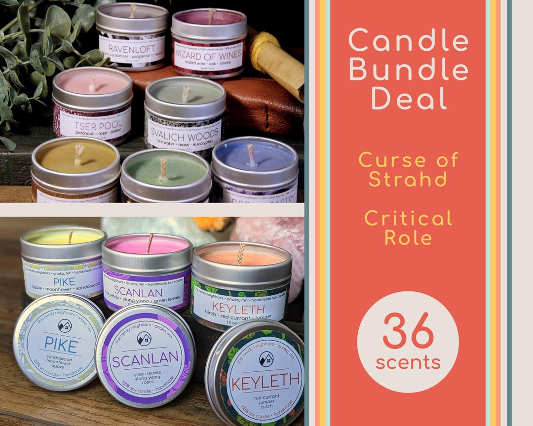 BUNDLE DEAL Handmade Soy Candles Vox Machina Curse of Strahd Mighty ...