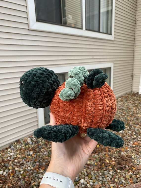 Crochet Pumpkin Turtle Plushie - Etsy