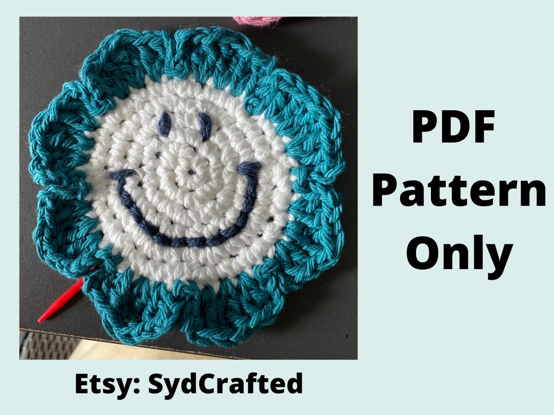 PDF Pattern: Smiley Flower Coaster Crochet Pattern - Etsy
