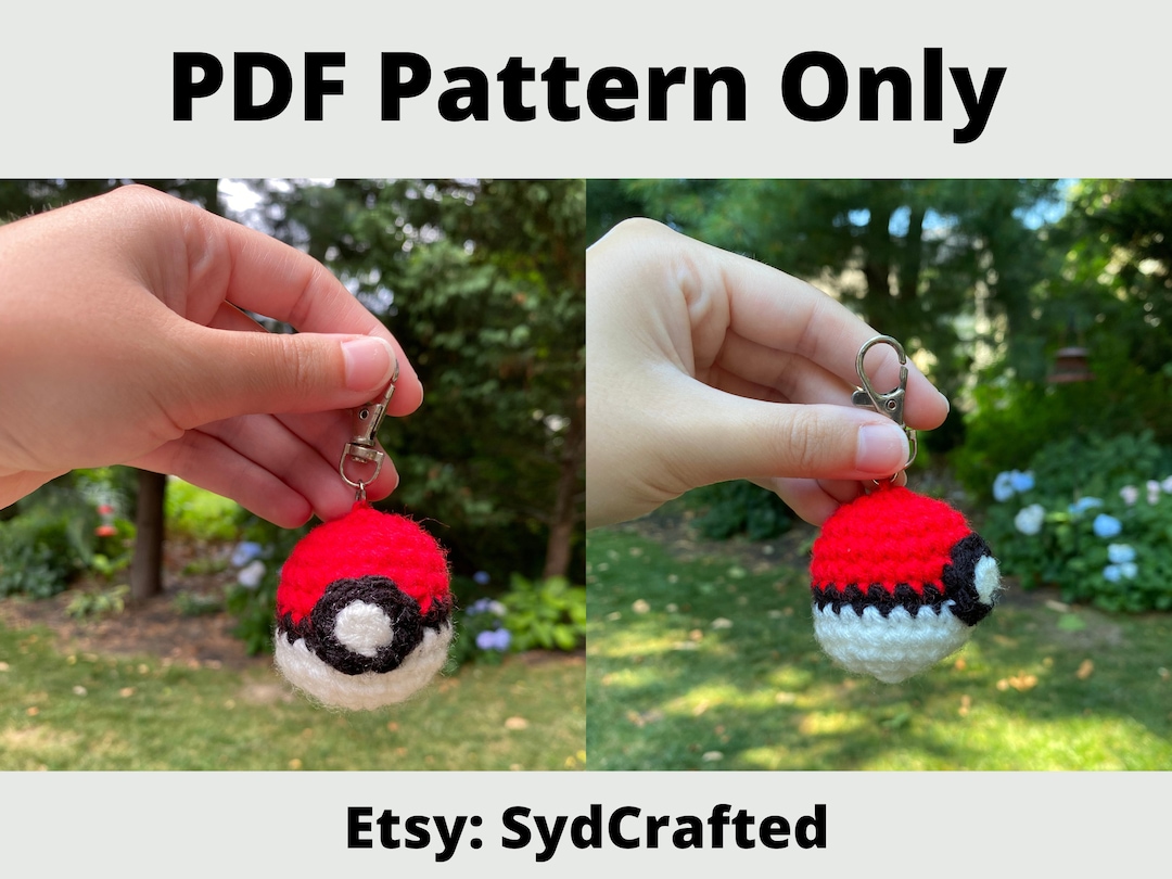 PDF Pattern: Poké Ball Keychain Crochet Pattern - Etsy