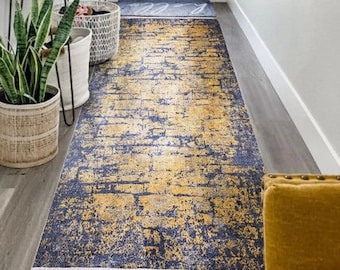 Navy Blue Non Slip Runner Rug - Etsy