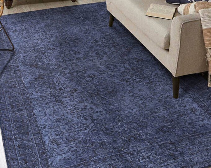 Royal Blue Rug for Living Room and Bedroom, Luxurious Vintage Design ...