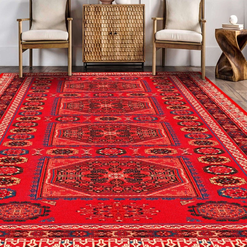 Red Rug - Etsy