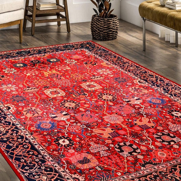 Red Rug - Etsy