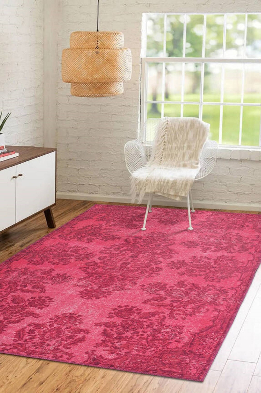 Turkish Rug Pink, Rug for Bedroom Aesthetic Pink, Elegant and Soft ...