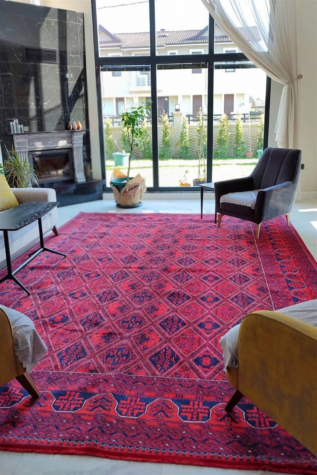 Red Turkish Rug 6x9, Oriental Rug, Rugs for Bedroom Aesthetic, Kilim ...