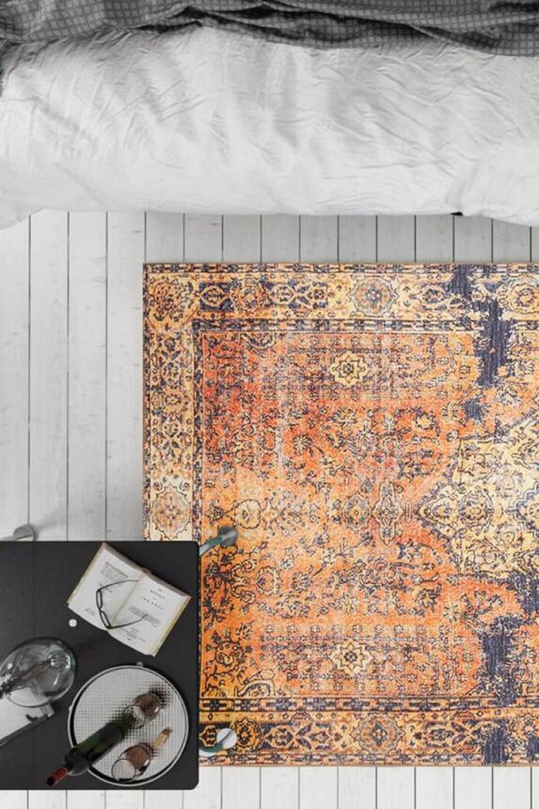 Distressed Vintage Style Area Rug, Perfect for Living Room, Bedroom ...