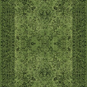 Vintage Style Green Rug for Entry and Hallway, Non Shedding Bedroom Rug ...