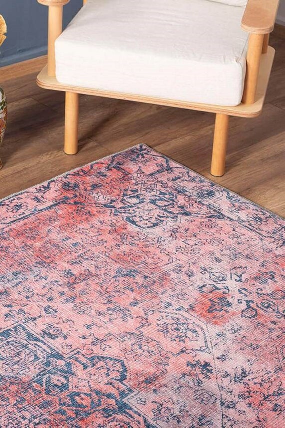 Rugs for Bedroom Aesthetic Pink Vintage Rug Heriz Rug - Etsy