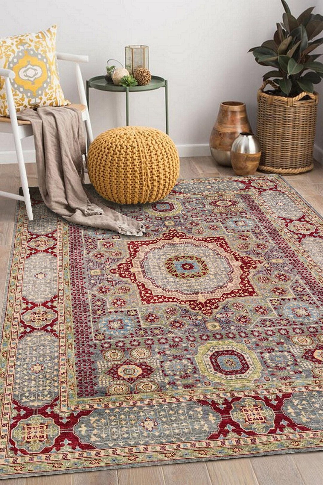 Turkish Rug 8x10, Oriental Vintage Style Rug, Rugs for Living Room ...