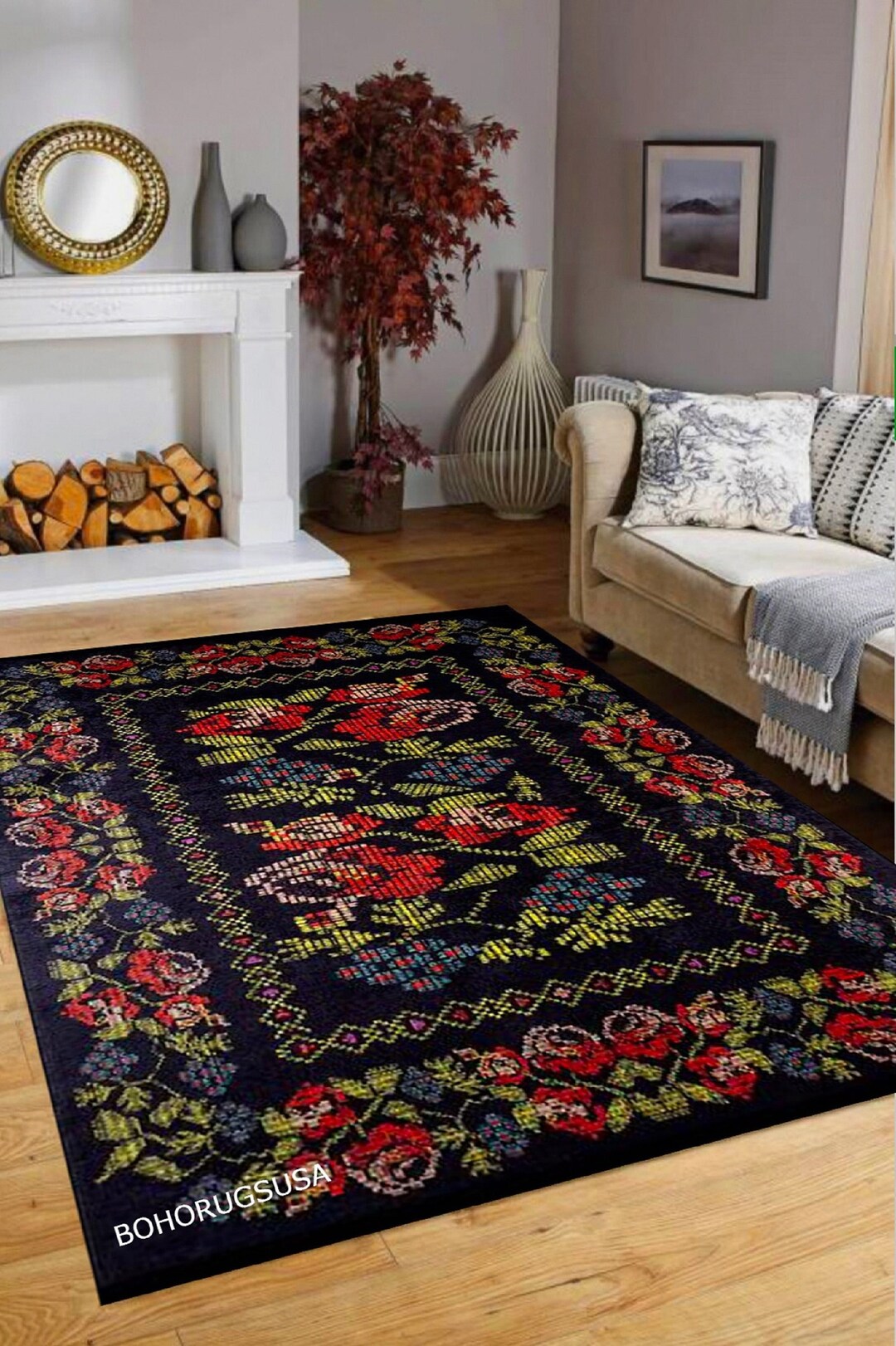 Ethnic Style Karabagh Kilim, Decorative Kilim Rug, Living Room Rug ...