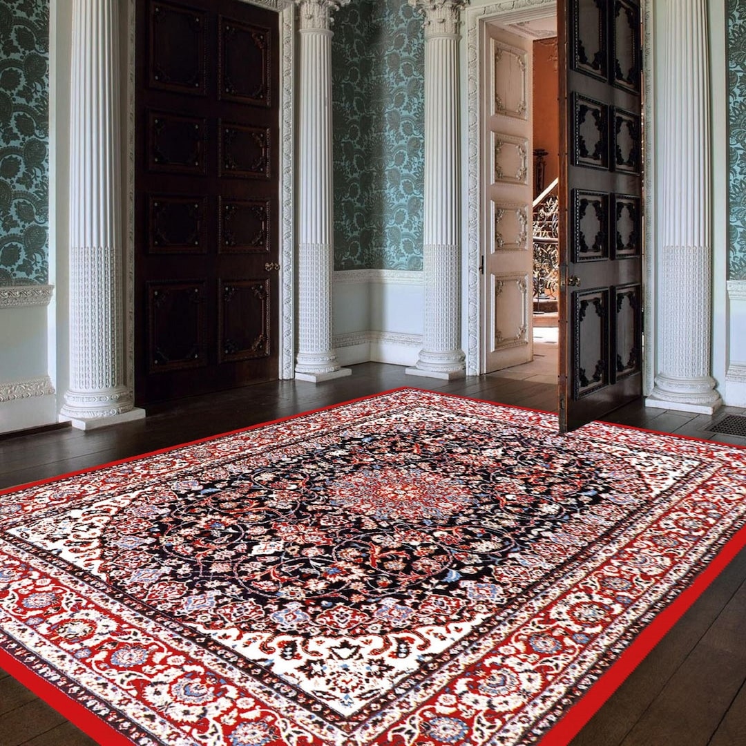Persian Style Heriz Rug, Classic Motifs Turkish Rug, Oriental Red Rug ...