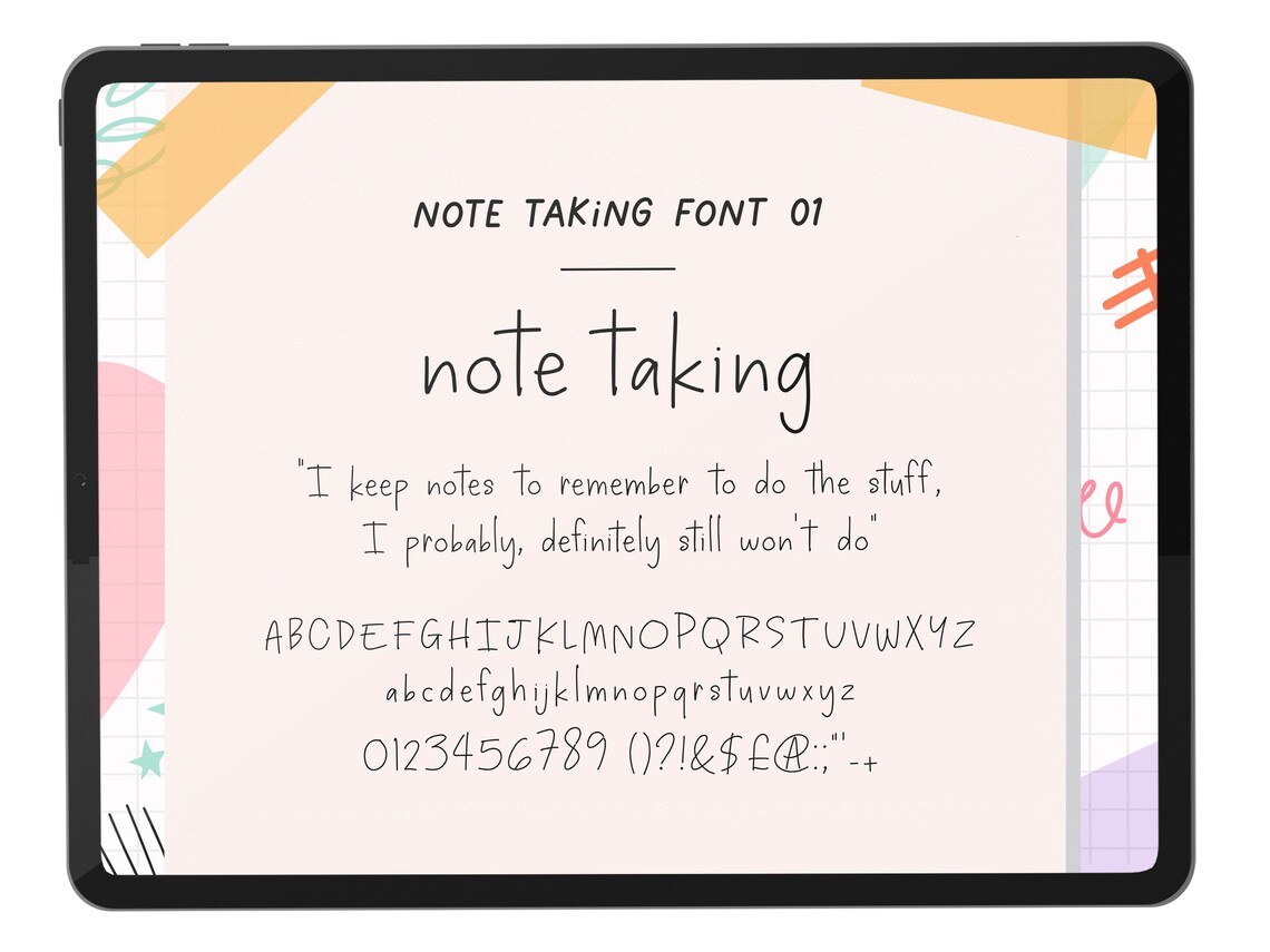 Fonts Note Taking Fonts Goodnotes Fonts Procreate Fonts - Etsy Canada