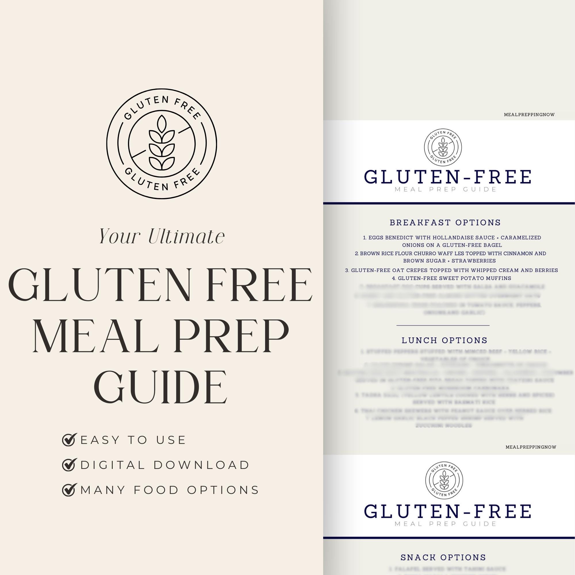 Gluten-free Meal Prep Planner Template, Meal Planner Printable, Food ...