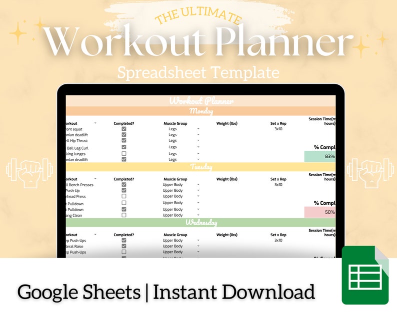 Workout Planner & Randomizer Spreadsheet Template - Etsy