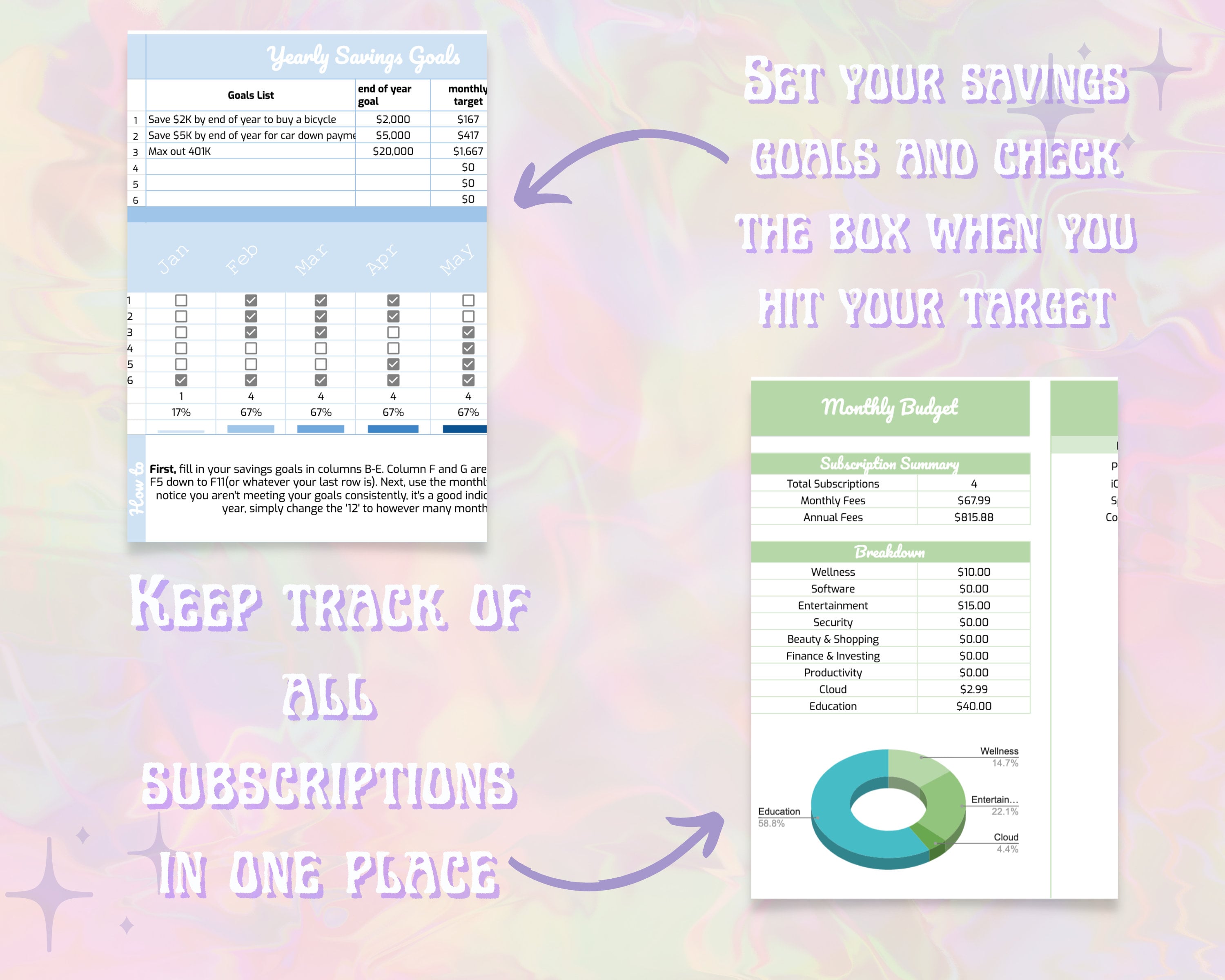 Budget Spreadsheet Template Etsy
