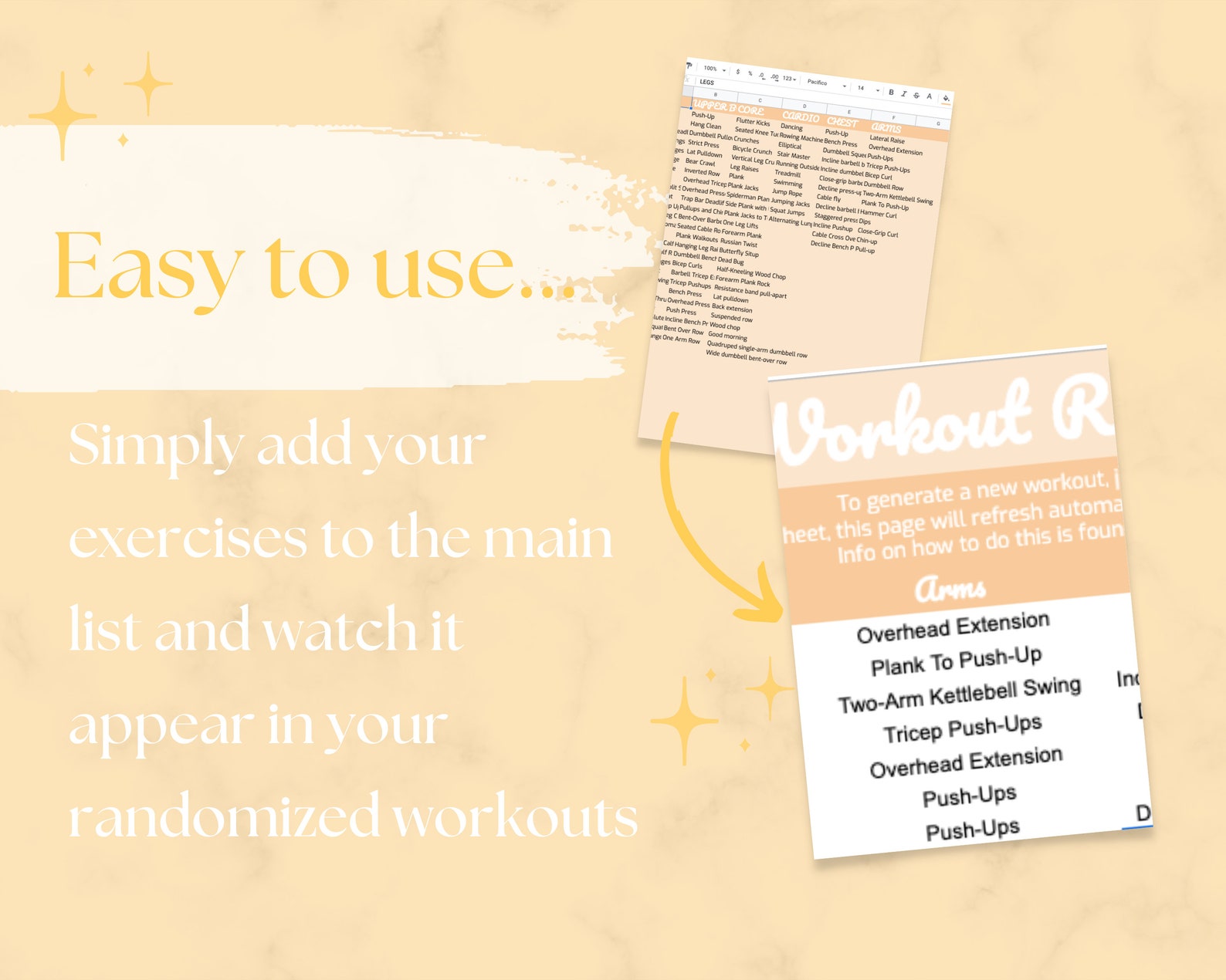 Workout Planner & Randomizer Spreadsheet Template - Etsy