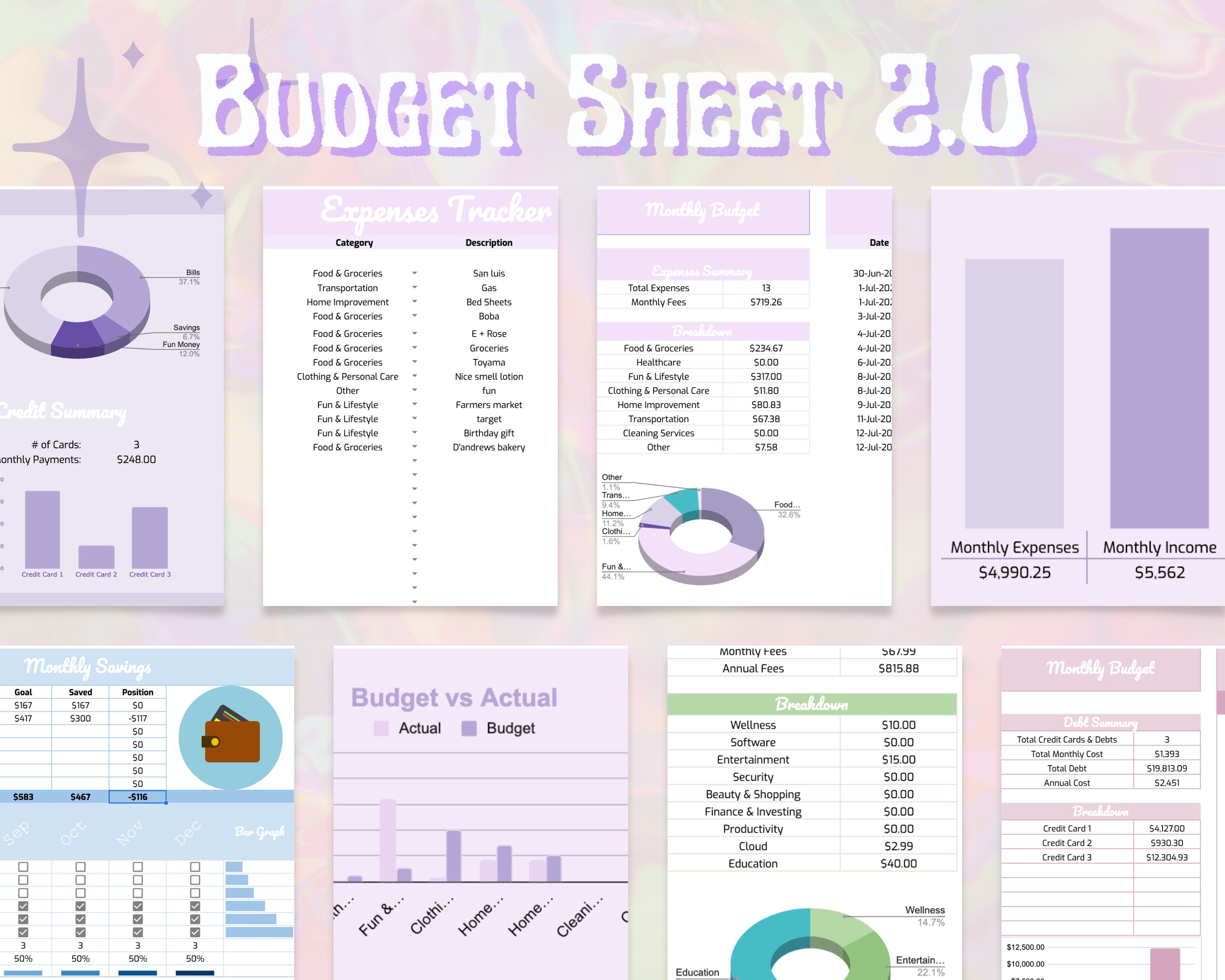Budget Spreadsheet Template - Etsy
