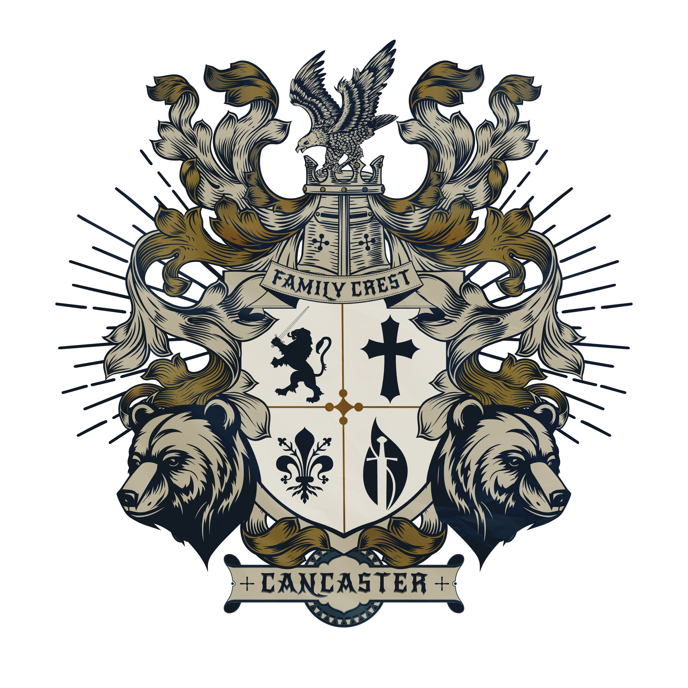 Family Crest Coat of Arms Custom Logo Design Family Crest,a Coat of ...