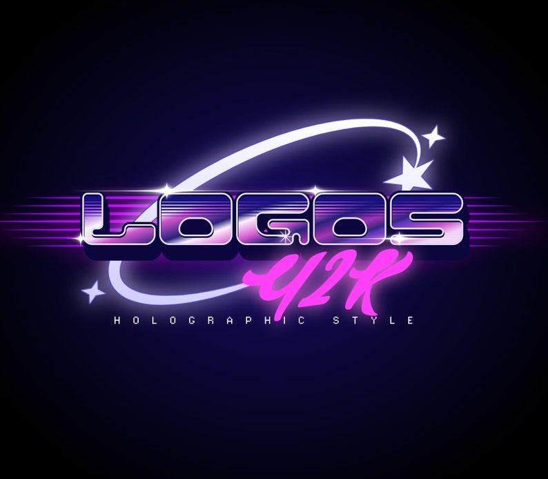 Custom Neon Y2K Logo Design , 2000s Logo, Y2k Vector - Etsy