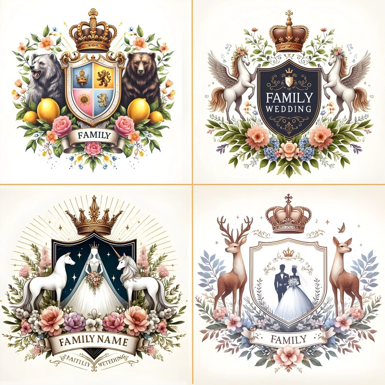 Watercolour Your Family Crest, Custom Family Crest, Crafting and ...