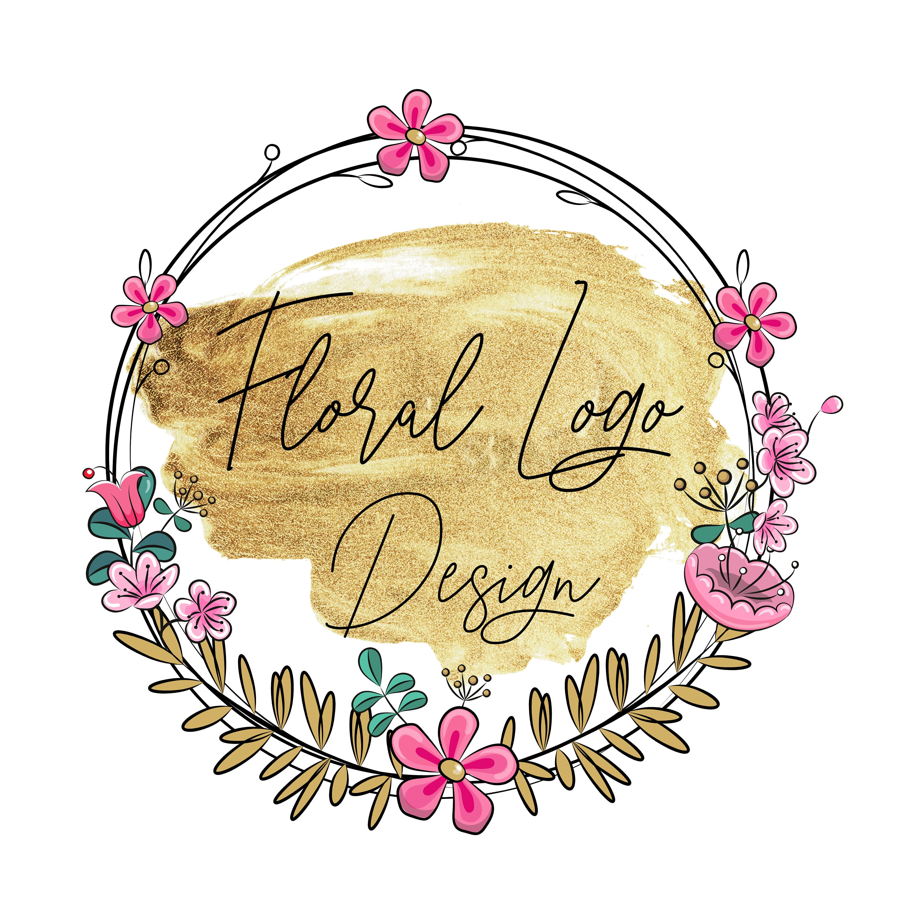 Custom Digital Logo floral Logo Design Custom Branding - Etsy