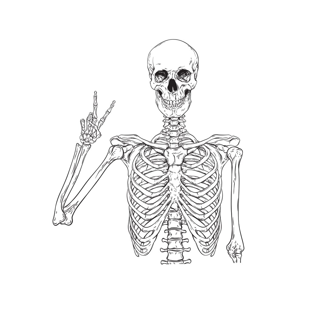 Halloween Skeleton Peace Sign PNG, Digital Print Download - Etsy