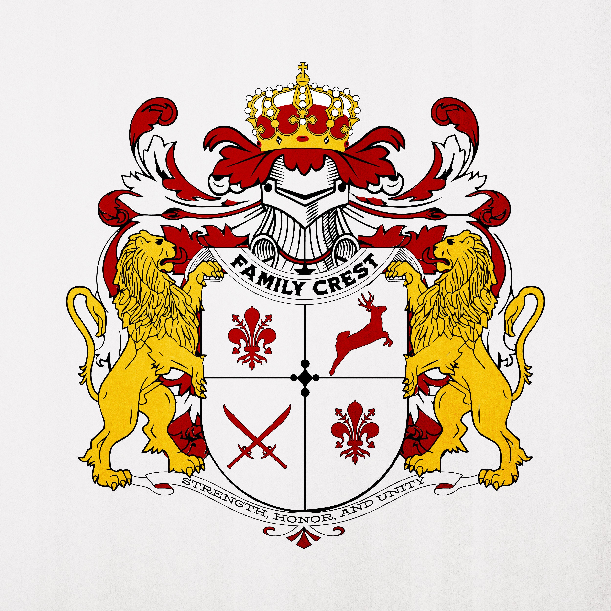 Afamily Crest Coat of Arms | Custom Logo Design | Family Crest,a Coat ...